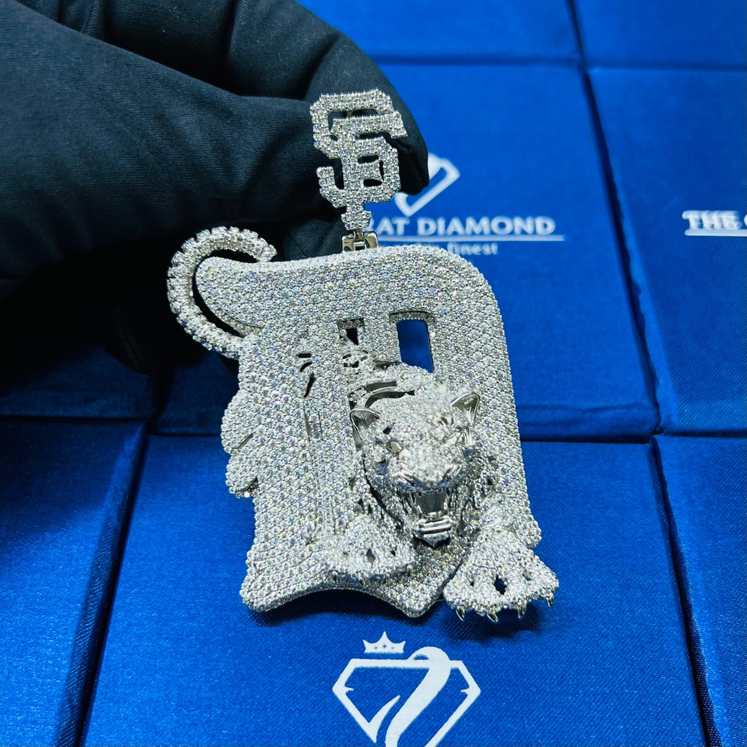 Bling Iced Out Custom D Block Bullies Pendant - 3D Silver Gold ...