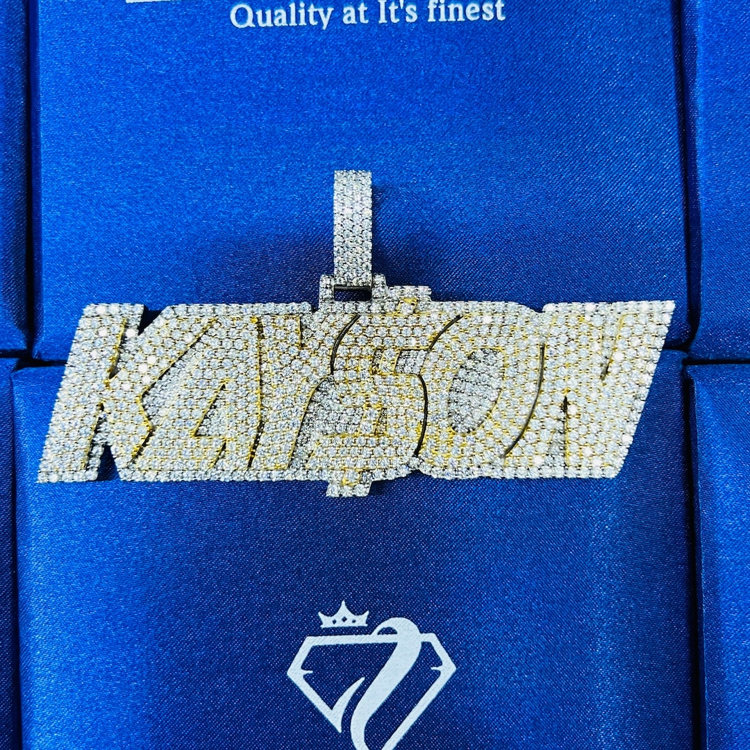 Iced Out Kayson Letter Pendant, Custom Jewelry for Men and Women, 3.7 ...