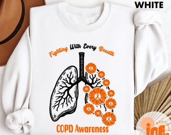 COPD Awareness Shirt, Orange Ribbon Sweatshirt, COPD Support Squad ...