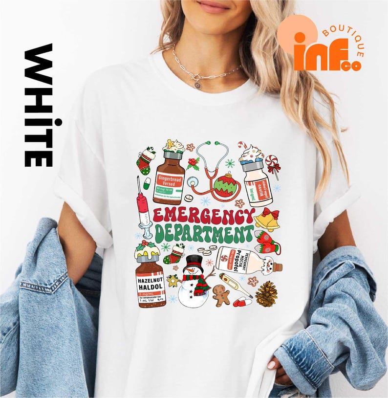 Comfort Colors Emergency Department Christmas T-shirt, Er Christmas ...