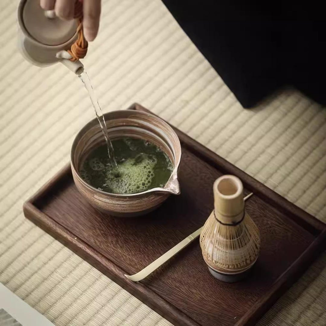Handmade Ceramic Match Tea Set With Spout: Ceramic Matcha Gift Set ...