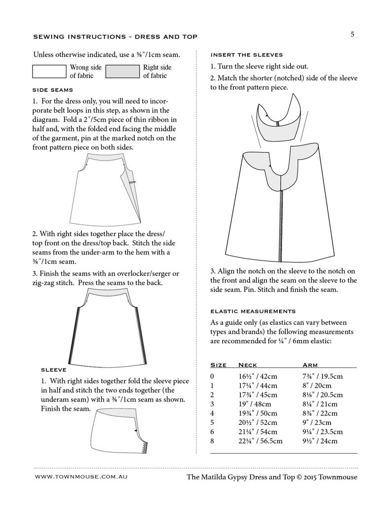 Matilda Gypsy Dress and Top PDF Pattern in Sizes 6mth, 1, 2, 3, 4, 5, 6 ...