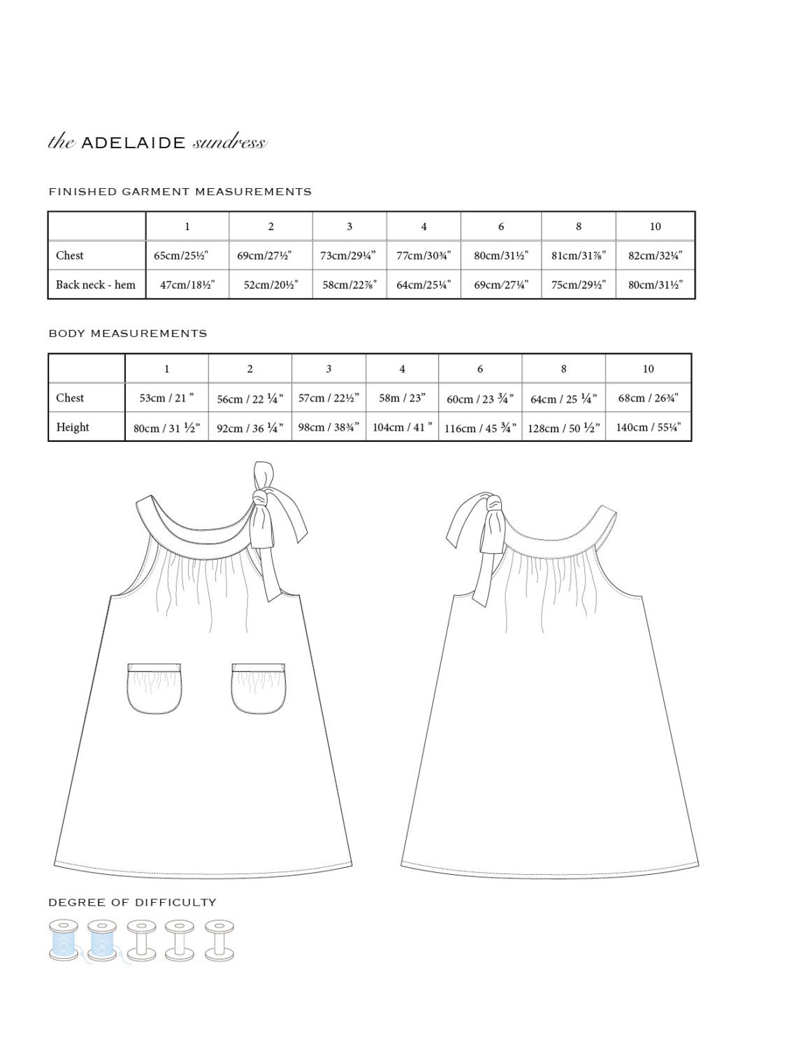 Adelaide Sundress PDF Pattern in Sizes 1, 2, 3, 4, 6, 8, 10 - Etsy ...