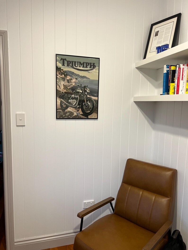 Afdrukbare Triumph motorfiets kunst aan de muur | Vintage print ...