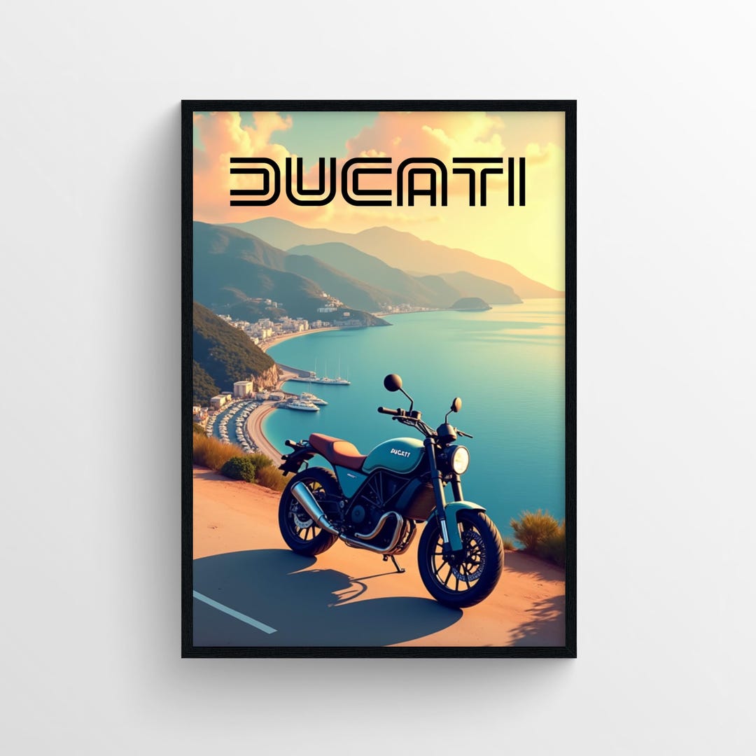Printable Ducati Motorcycle Wall Art | Vintage Print | Digital Download ...