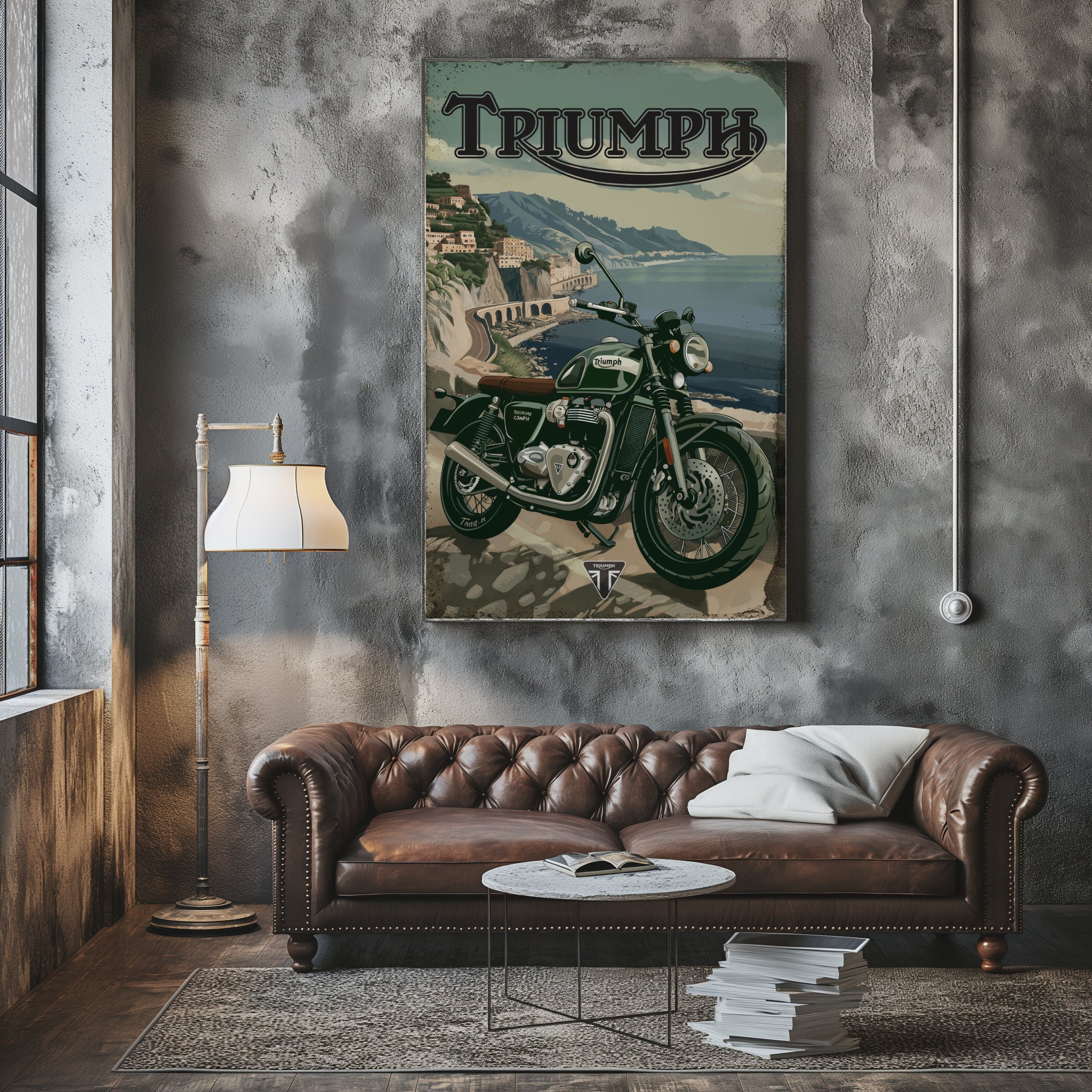 Printable Triumph Motorcycle Wall Art | Vintage Print | Digital ...