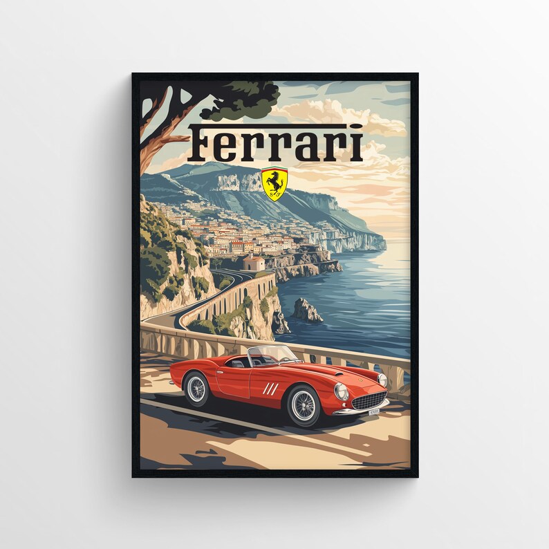 Printable Ferrari Wall Art | Vintage Print | Digital Download | Amalfi ...