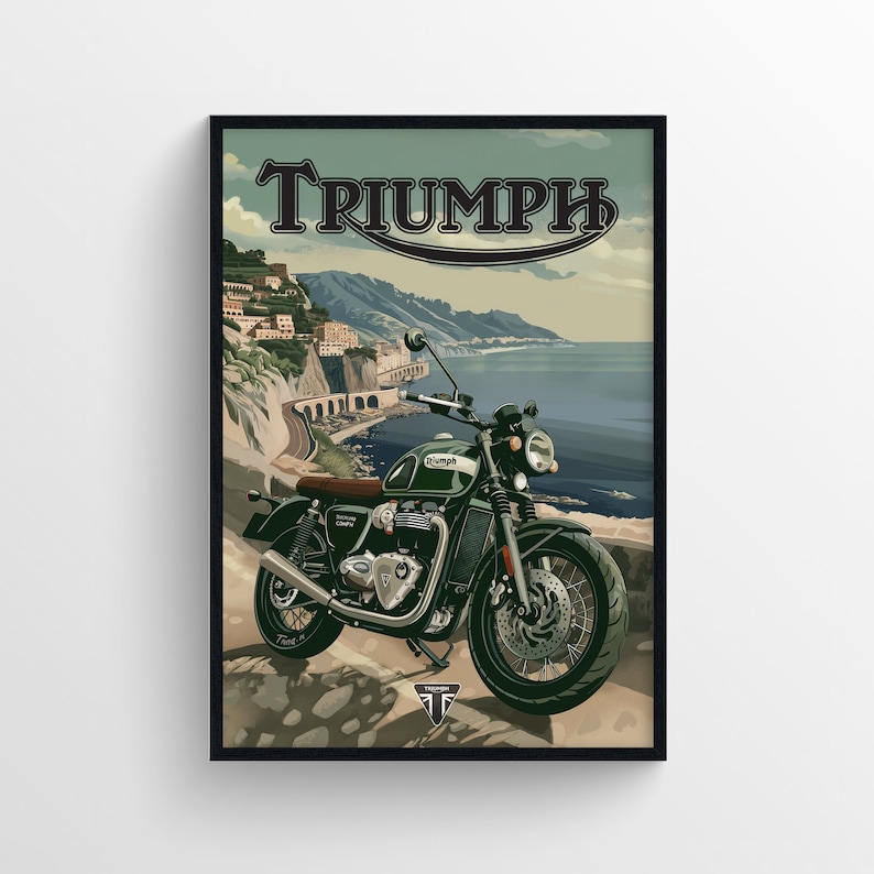 Printable Triumph Motorcycle Wall Art | Vintage Print | Digital ...