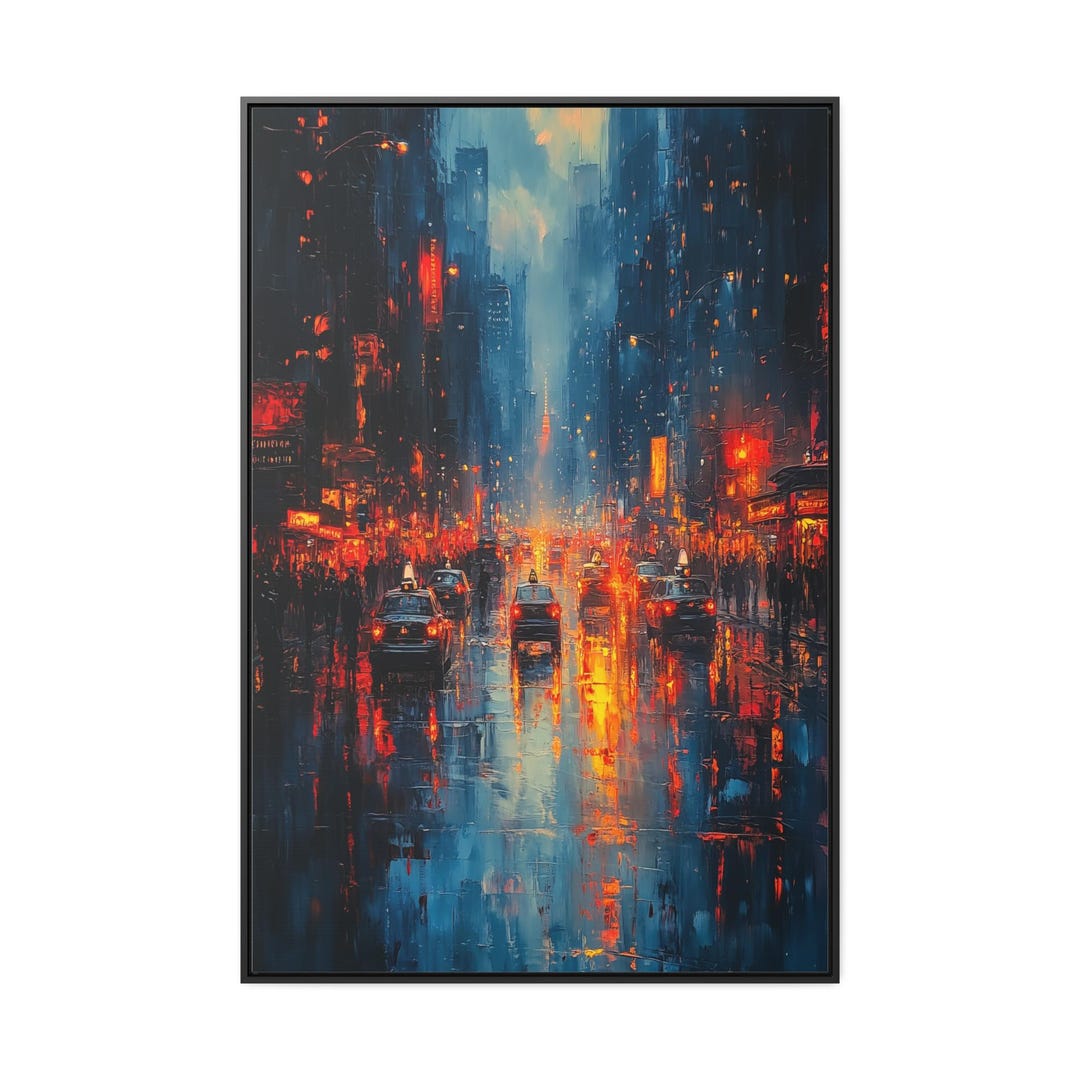Neon Night Drive, Gallery Canvas Wraps, Vertical Frame, City Lights Art ...