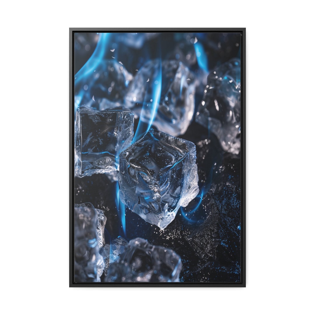 Frozen Flames: Ice Cubes With Blue Fire, Gallery Canvas Wraps, Canvas ...