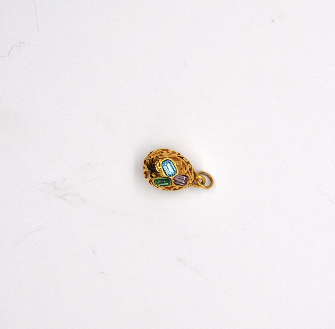Joan Rivers Faberge Egg Charm - Gold With Triangle of Rectangular ...
