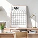 Perpetual Wall Calendar A2/A3/A4. Large Wall Calendar, in Black and ...