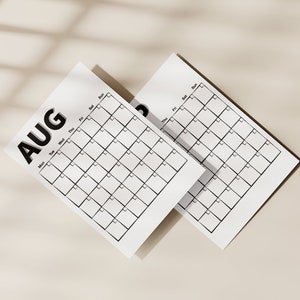 Perpetual Wall Calendar A2/A3/A4. Large Wall Calendar, in Black and ...