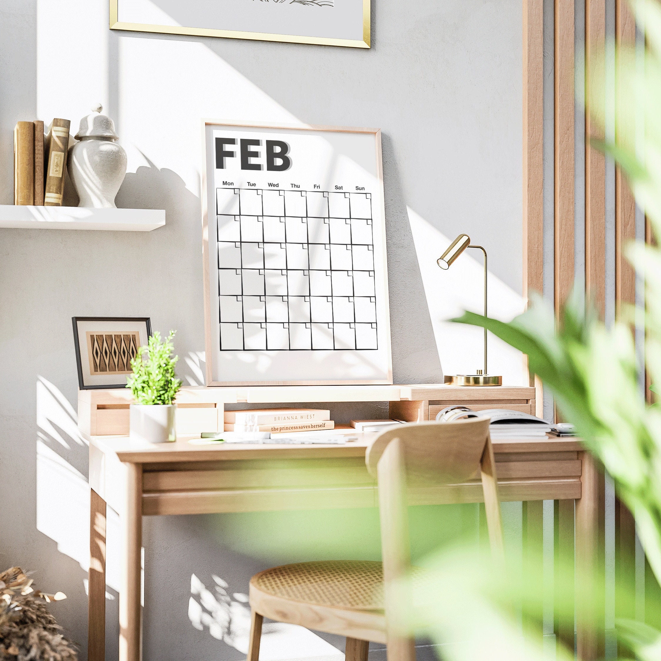 Perpetual Wall Calendar A2/A3/A4. Large Wall Calendar, in Black and ...