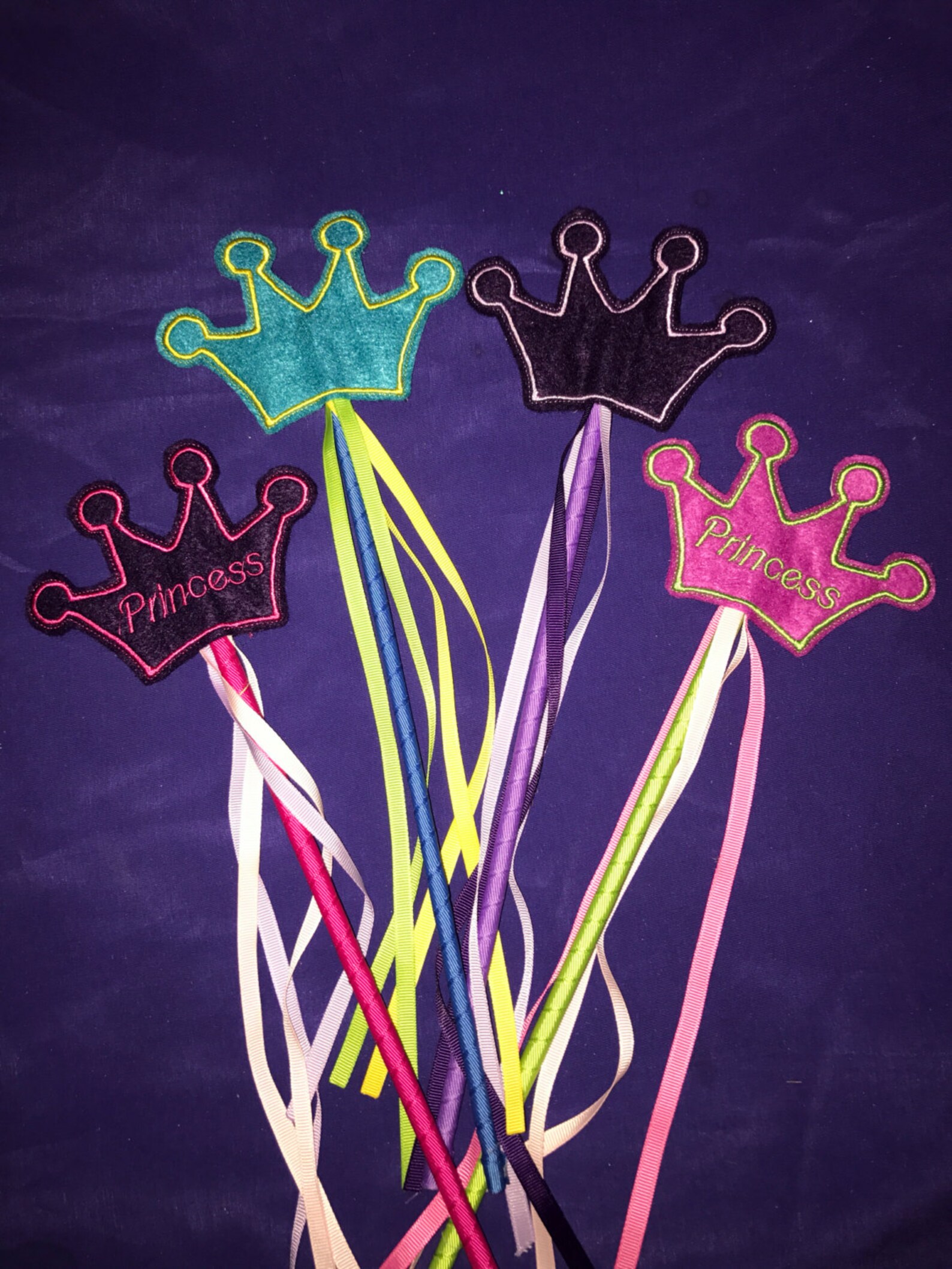Embroidered Felt Crown Wand Party Pack Set of 6- Great for Party Favors ...