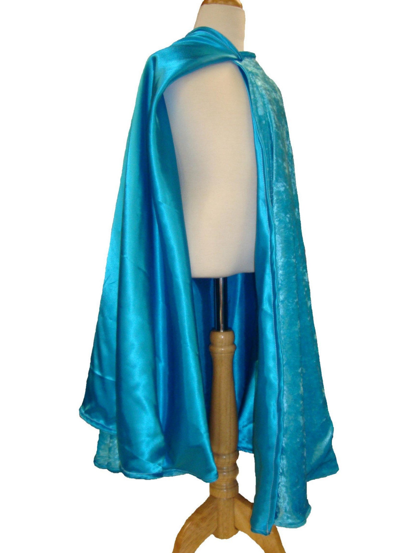 READY TO SHIP - Turquoise Velvet and Satin Reversible Child's Play ...
