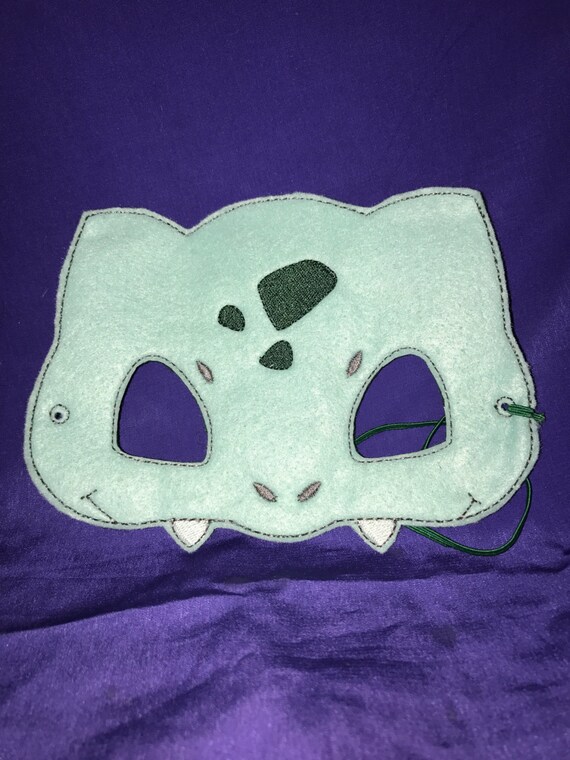 Embroidered Bulbasaur Inspired Felt Play Mask | Etsy