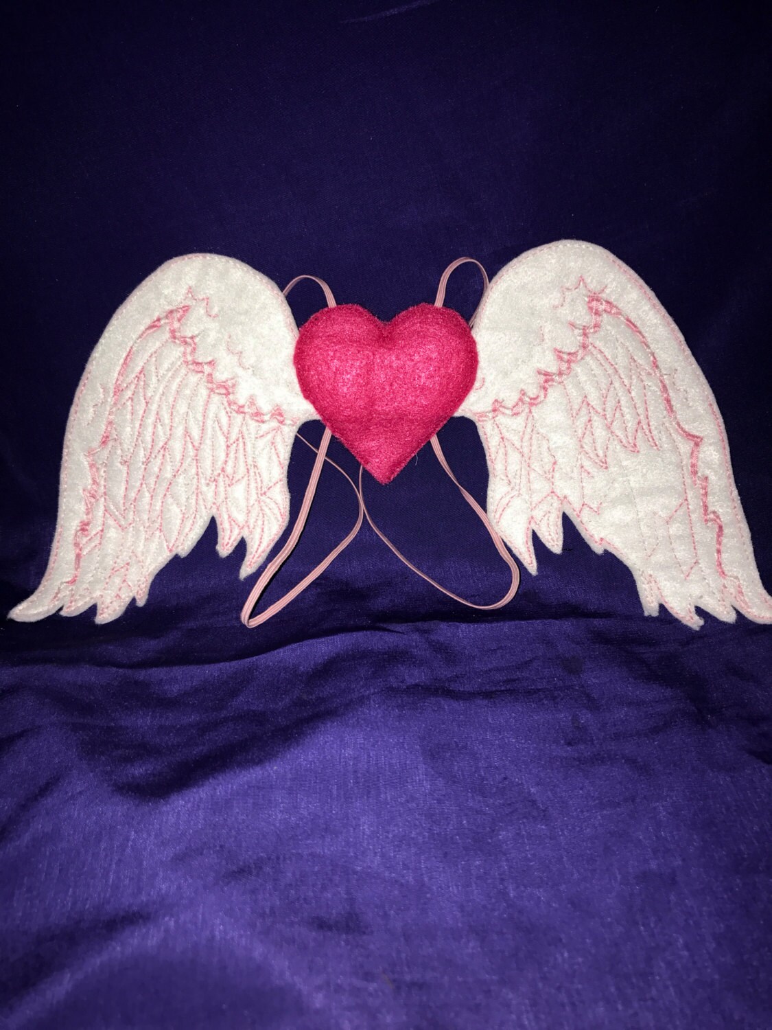 Purple Heart With Angel Wings