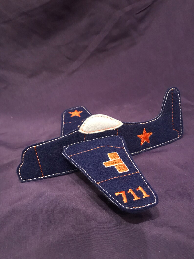 Custom Embroidered Felt Airplane Choose your colors | Etsy