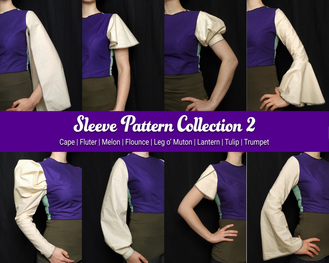 Sleeve Sewing Pattern Collection 2 | Cape, Flutter, Melon, Flounce, Leg ...