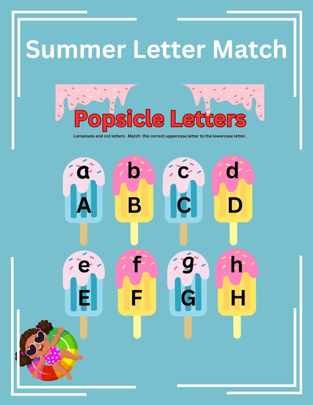 Popsicle Letters Summer Letter Match Letter Recognition Reading Sort ...