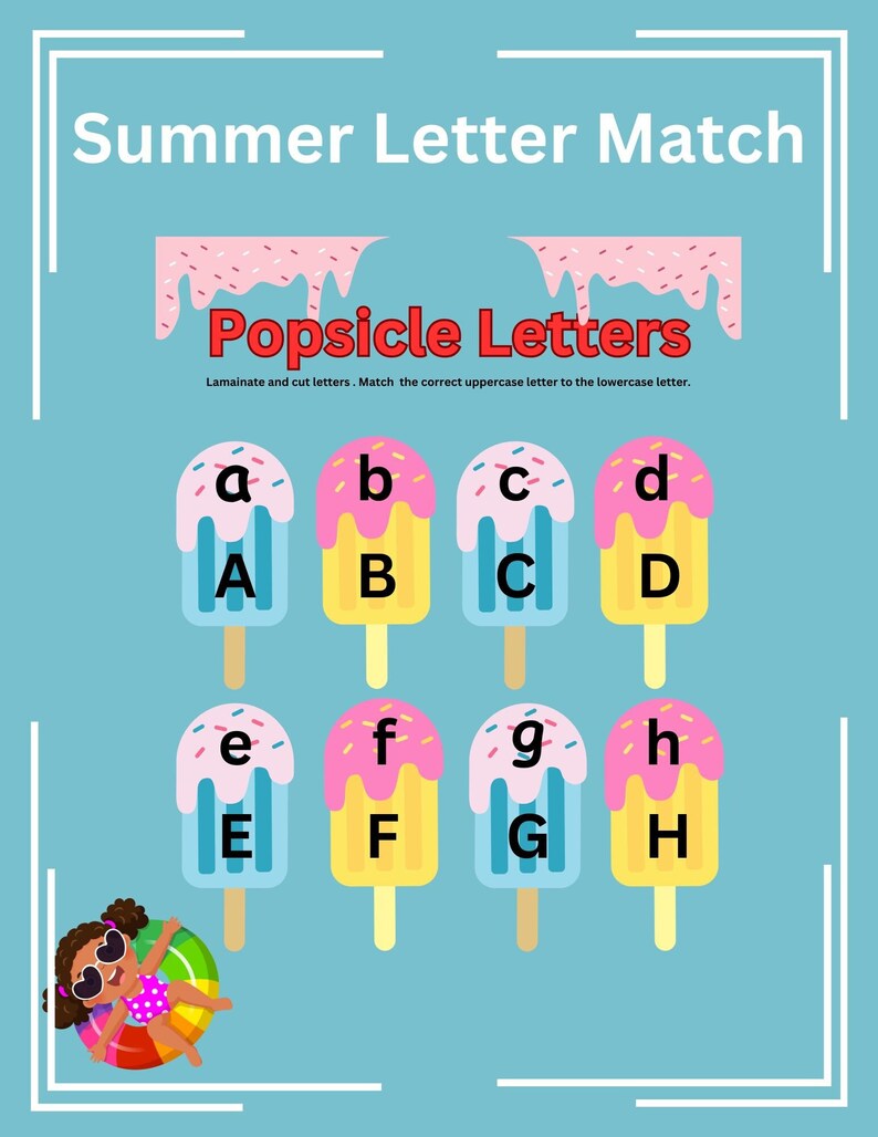 Popsicle Letters Summer Letter Match Letter Recognition Reading Sort ...