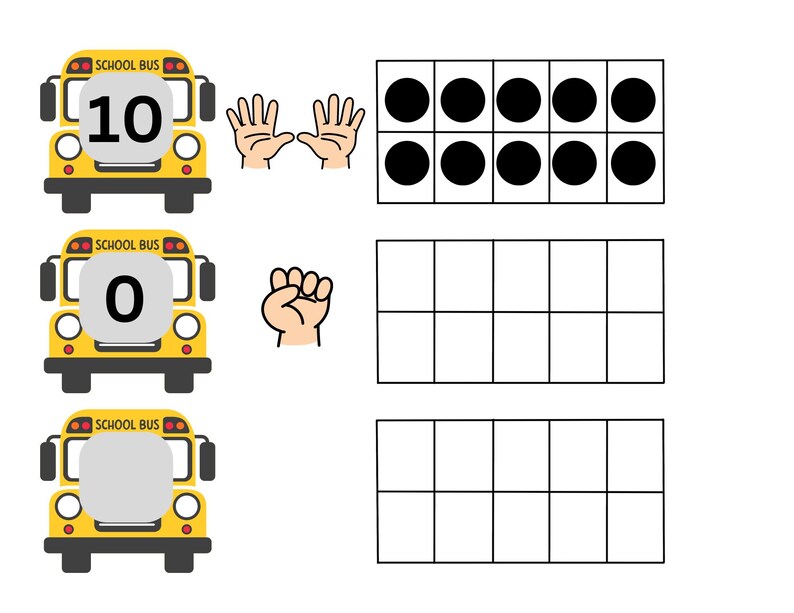 School Bus Number Match School Bus Numbers Number Match Matching ...