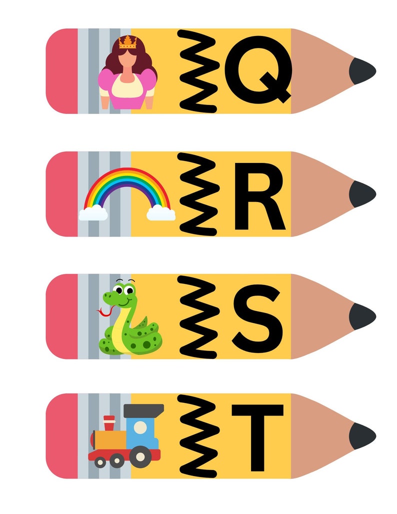 Back to School Pencil Letter Sounds Match Back to School Pencil Letter ...