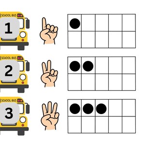 School Bus Number Match School Bus Numbers Number Match Matching ...