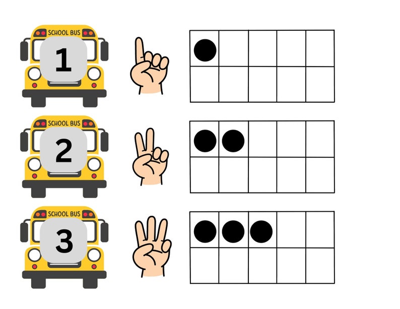 School Bus Number Match School Bus Numbers Number Match Matching ...
