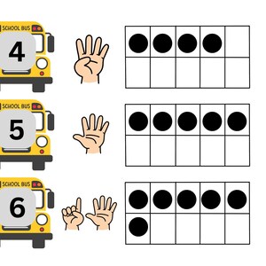 School Bus Number Match School Bus Numbers Number Match Matching ...