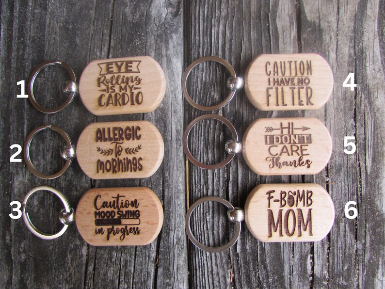 Funny Laser Engraved Keychains With Snarky Sayings, Sarcastic Gift for ...