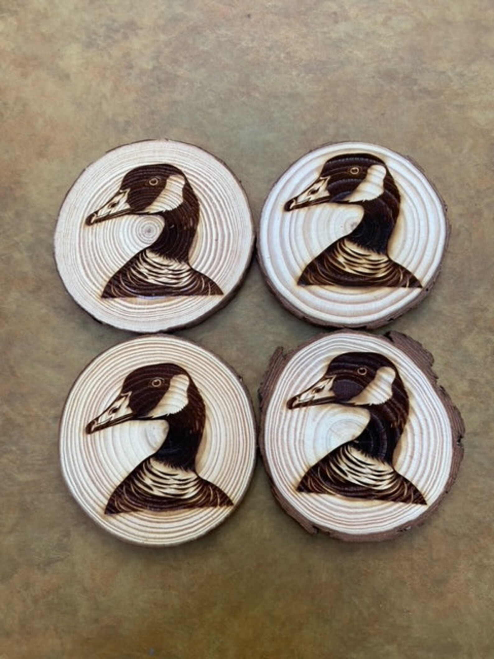Goose Engraved Wood Coaster Set Perfect Gift for Wedding, Engagement ...