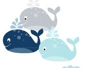 Items similar to Clip Art Whales commercial and personal use on Etsy