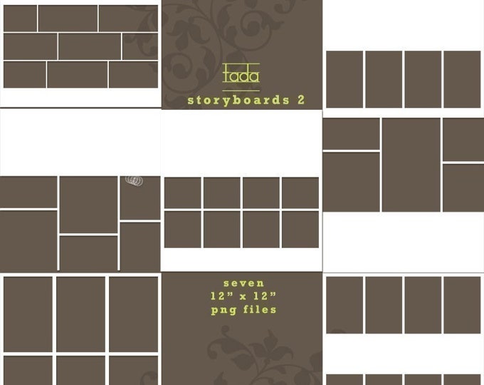 Storyboards PNG Format 12 X 12 for Photographers, Scrapbookers. Set 2 ...