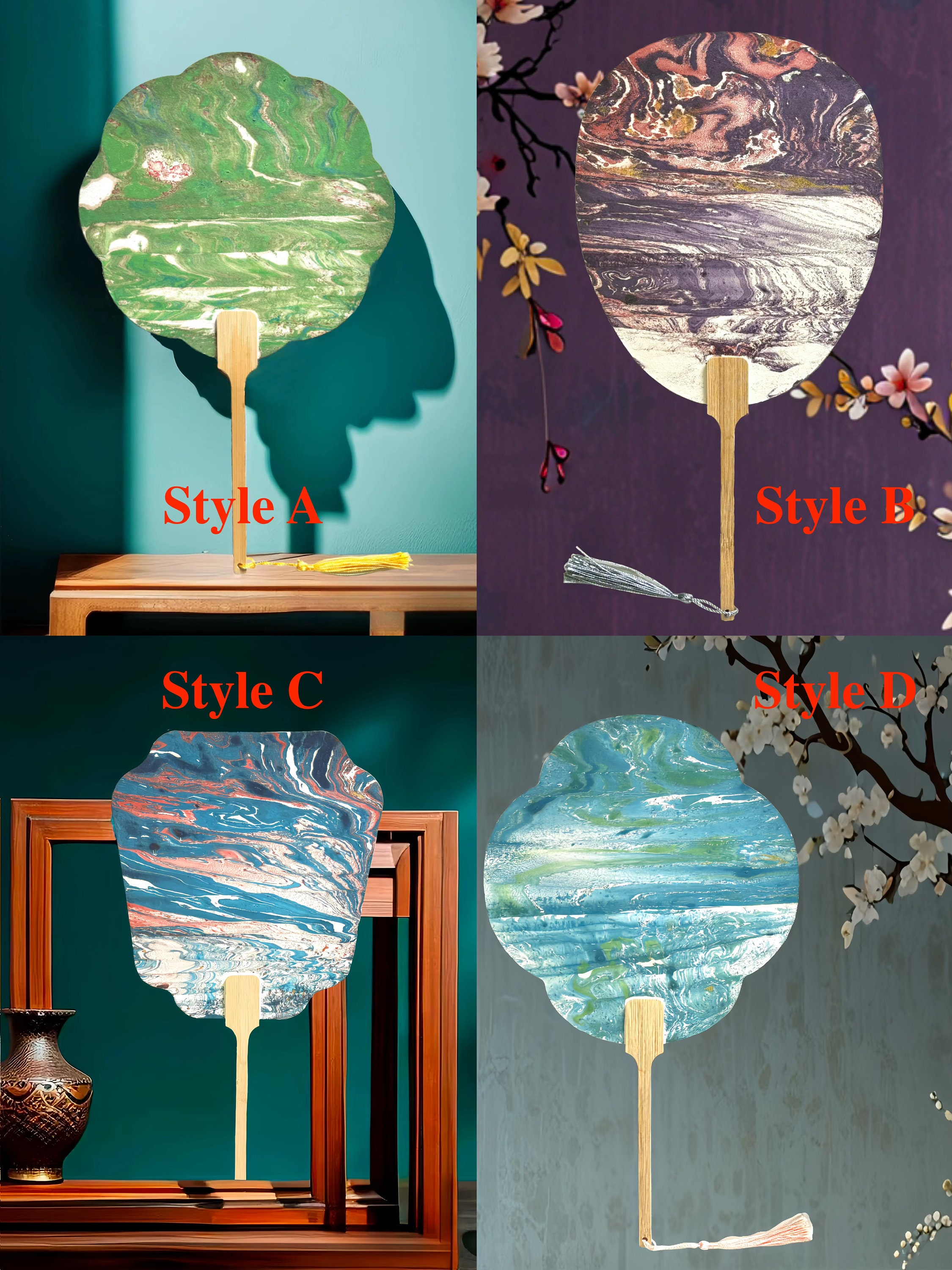 Personalized Paper Fan, Bamboo Wedding Fan, Wedding Party Favor, Circle ...