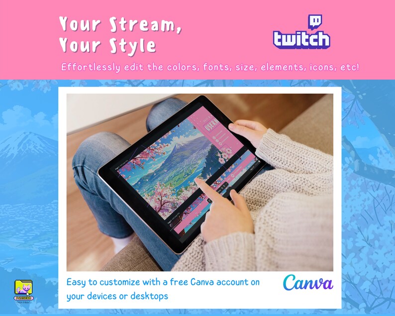 Anime Inspired Custom Twitch Banner, High Resolution, Aesthetic Digital ...