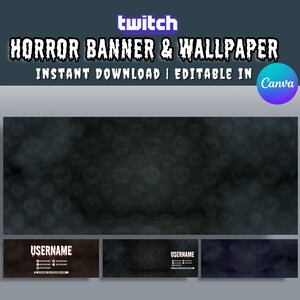 Horror Gaming Custom Twitch Banner, High Resolution, Aesthetic Digital ...