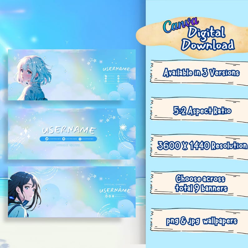 Paradise Gaming Custom Twitch Banner, High Resolution, Aesthetic ...