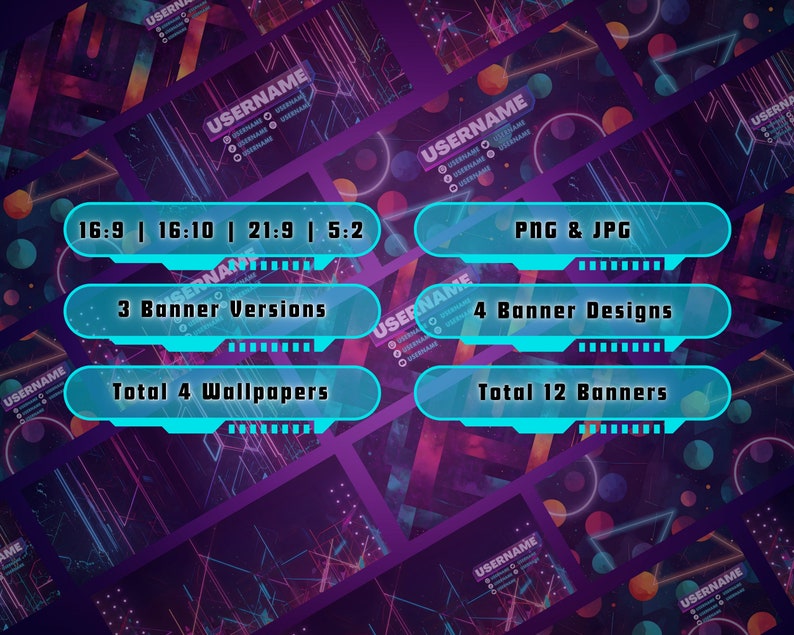 Abstract, Geometric Gaming Custom Twitch Banner, High Resolution ...