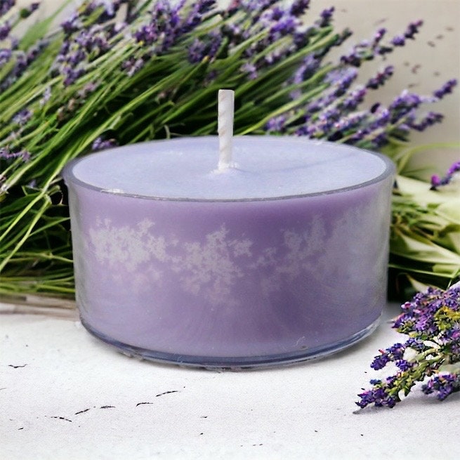 Lavender Scented Candle Soy Tealight Rustic Home Decor - Etsy