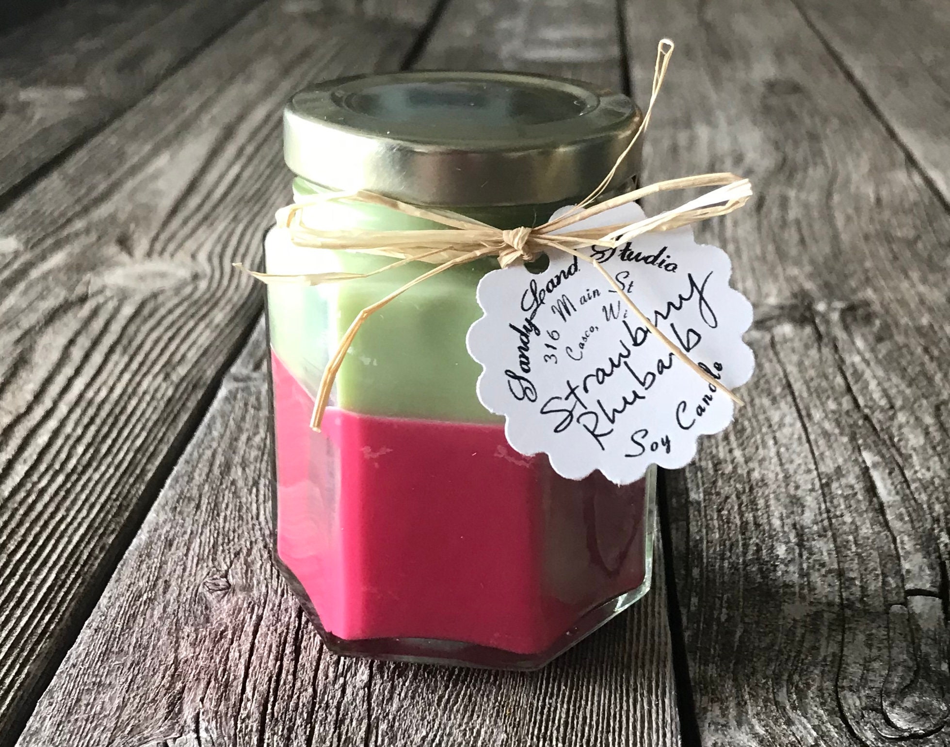 Strawberry Rhubarb Soy Candles Eco Wick Scented Candle | Etsy