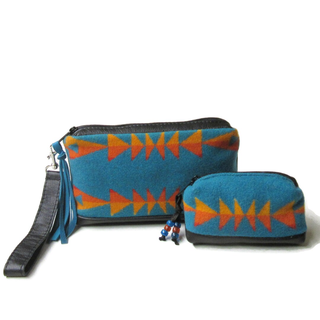 Wrist Bag Clutch Purse and Change Pouch Blanket Wool Fabric From ...