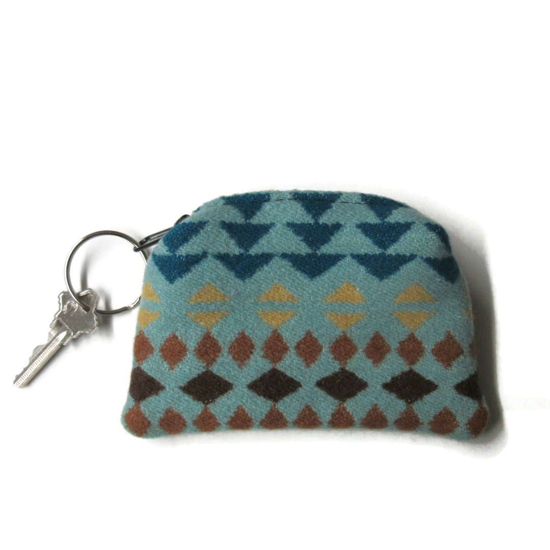 Leather Key Ring Key Fob Zippered Pouch Change Pouch Coin Purse Blanket ...