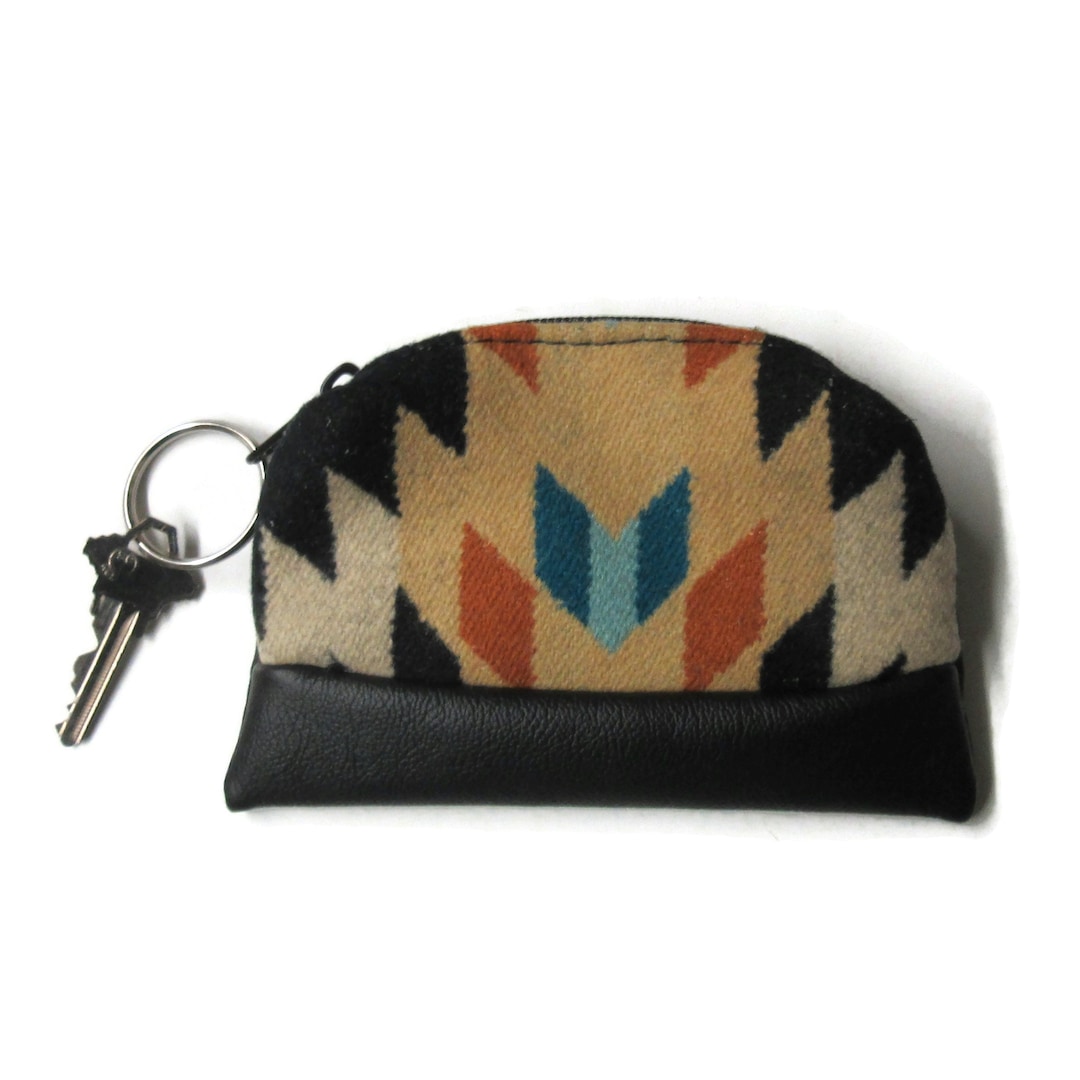 Leather Key Ring Key Fob Zippered Pouch Change Pouch Coin Purse Blanket ...