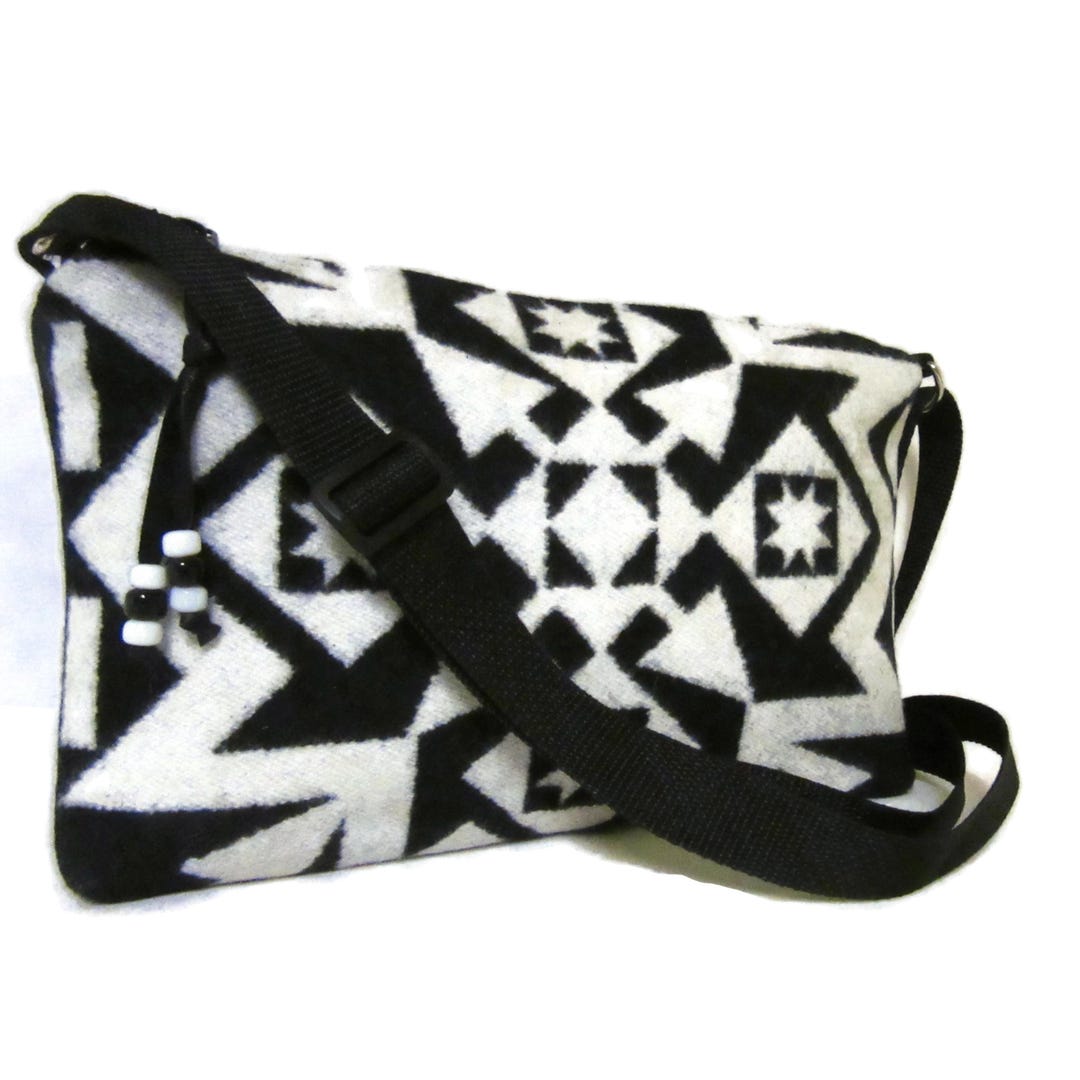 Purse Shoulder Bag Cross Body Bag Adjustable Strap Blanket Wool Fabric ...