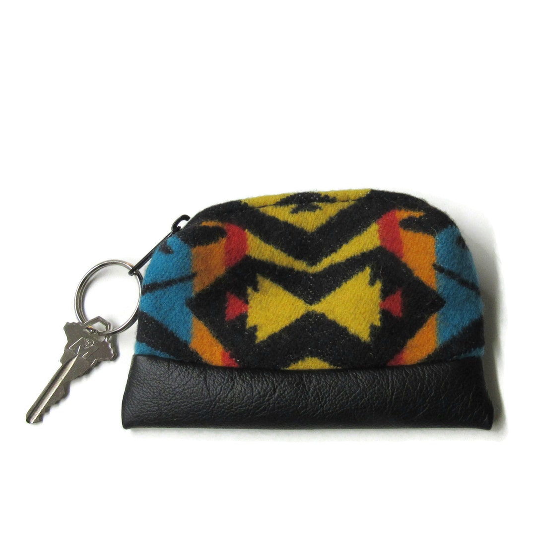 Leather Key Ring Key Fob Zippered Pouch Change Pouch Coin Purse Blanket ...