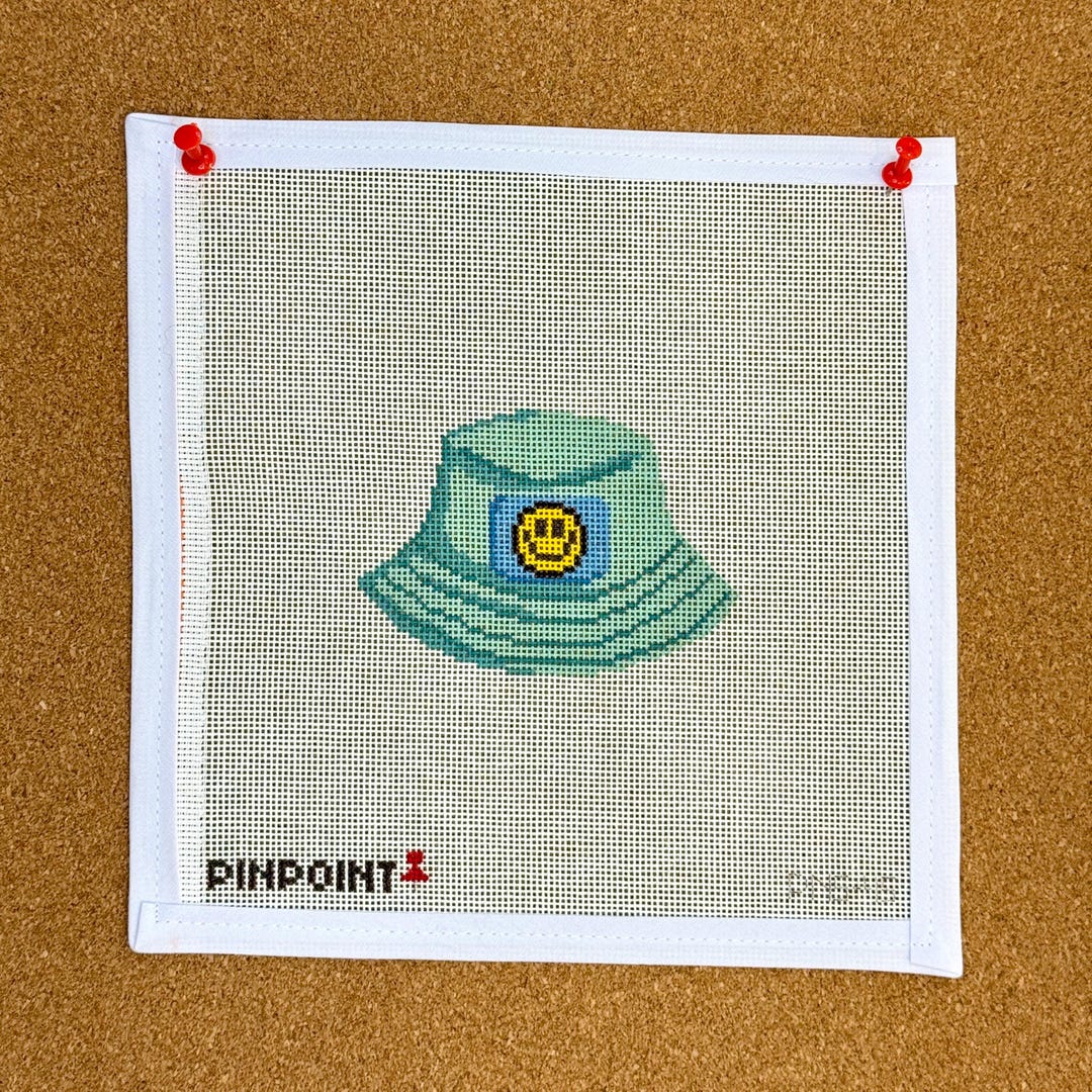 Smiley Face Bucket Hat Needlepoint Canvas - Etsy