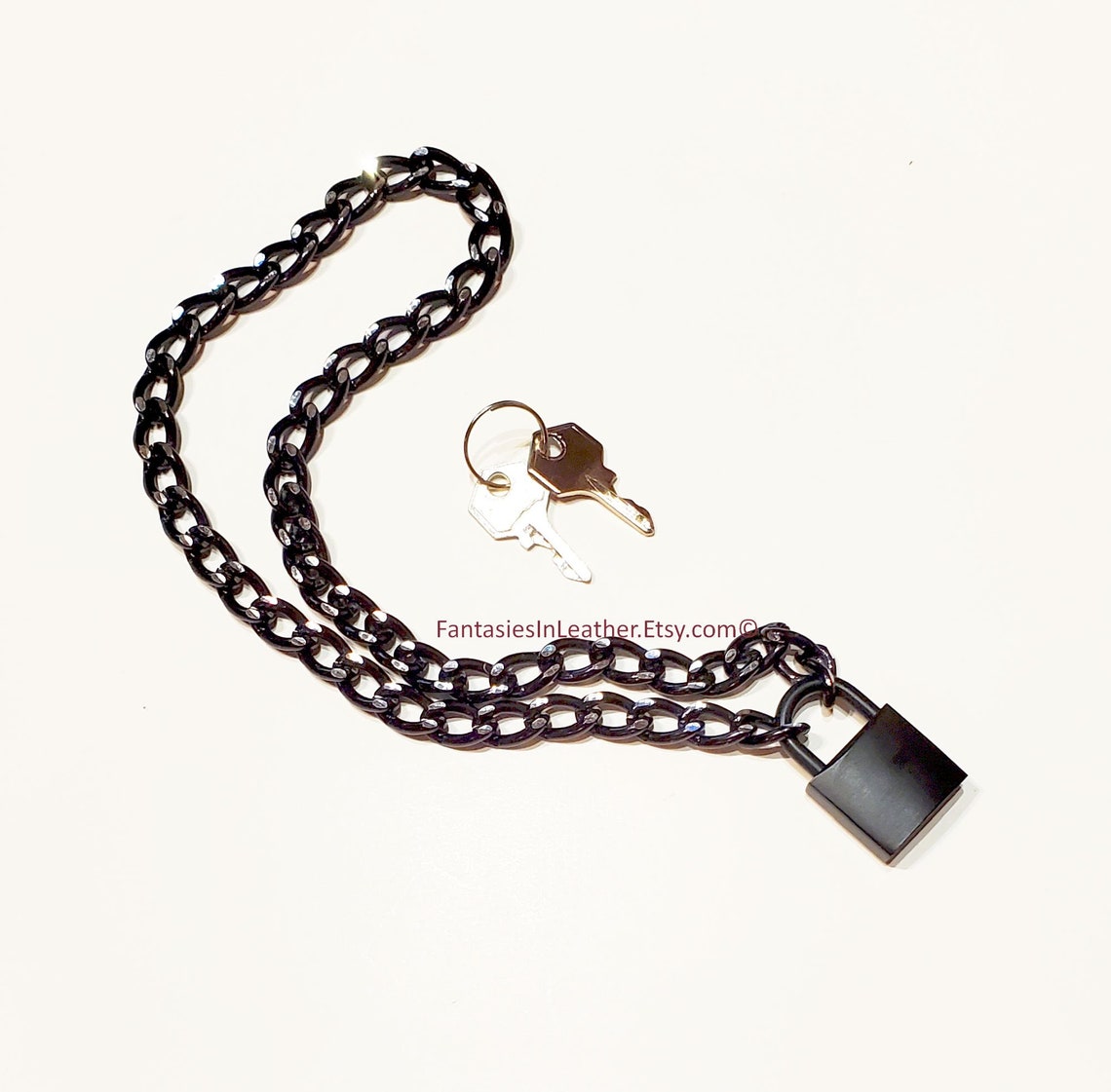 Slave Chain Collar Black Aluminum With Padlock COL132 | Etsy