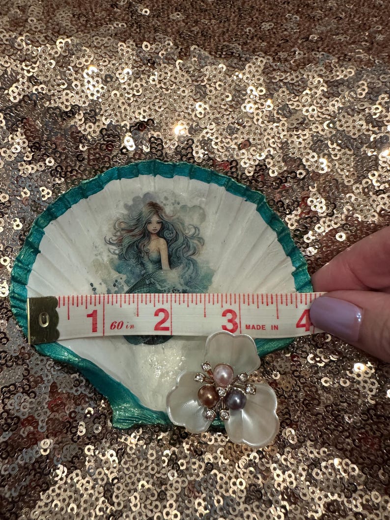 Mermaid Decoupaged Shell Trinket Ring Dish - Etsy